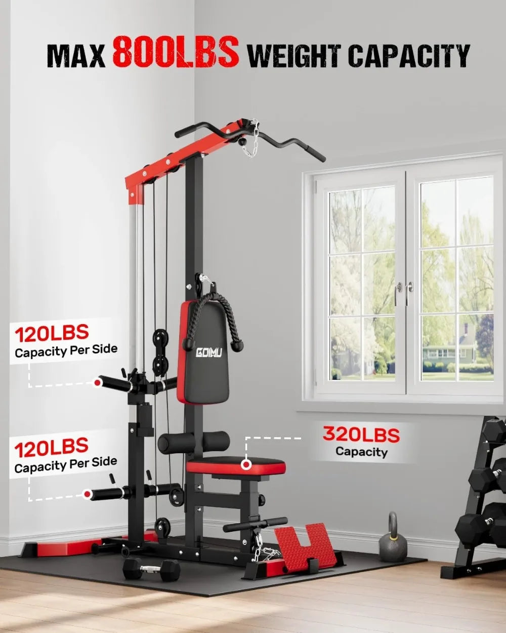 3-in-1 LAT Pulldown Cable Machine - Home Gym Pulley Station – SNYDRHAUS ...